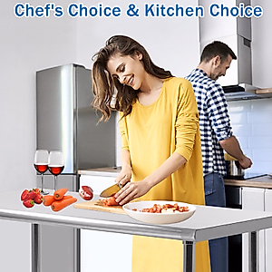 Hudada 24inch x 60inch Stainless Steel Kitchen Work Table Food Prep Table NSF Commercial Worktable Adjustable Table Foot Duty Metal Table Scratch Resistent Antirust Restaurant Kitchen, 24 x 60 inch