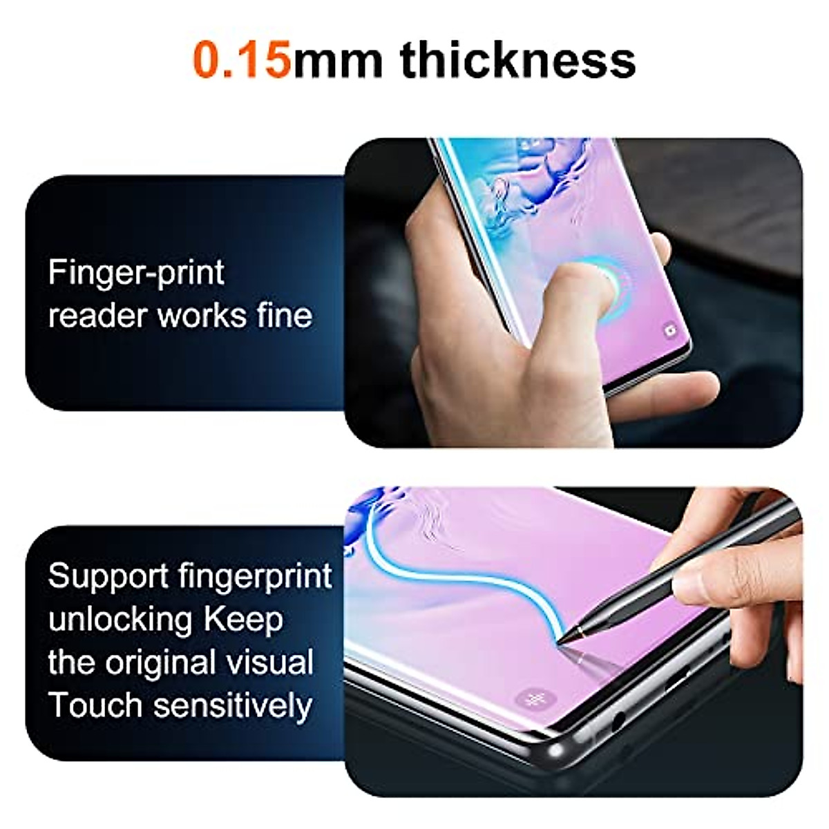 UniqueMe [3+2 Pack] Compatible with Samsung Galaxy S10 Full Coverage Flexible TPU Screen Protector and Camera Lens Protector 【Not Fit for Samsung S10 Plus】