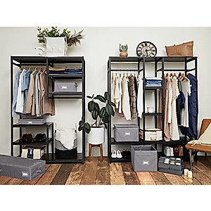 Covermates Keepsakes - Adjustable Zip-Top Storage Box - Configurable FlexGrid Compartments - Heavy Duty Polyester- Reinforced Handles - Stackable Design - Indoor Storage-Graphite