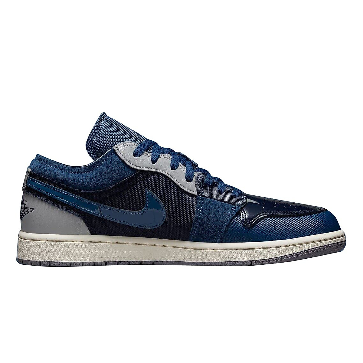 Nike Men's Air Jordan 1 Low Craft Shoes, Obsidian/French Blue/Sail/Ashe, 9