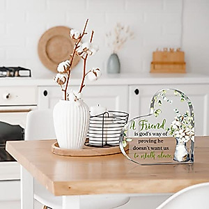 Christian Gifts for Friends Women Religious Gifts Birthday Friendship Gifts for Friend Inspirational Friend Gifts for Women Friend Glass Crystal Table Centerpieces Decor (Kapok Style)