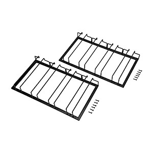 MorNon 2 Pack Wine Glass Rack - 4 Rows Under Cabinet Stemware Wine Glass Holder Glasses Storage Hanger Metal Organizer for Bar Kitchen Black
