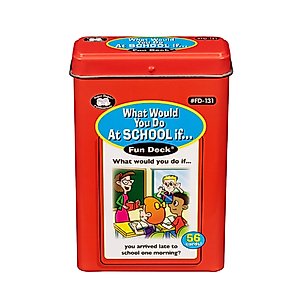 Super Duper Publications | What Would You Do at School If… Fun Deck | Social Skills Flash Cards | Educational Learning Materials for Children