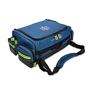 Lightning X Products Modular X-Tuff Oxygen Trauma Bag with Zip-Out Cylinder Pocket & Removable Pouches - Navy Blue