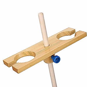 Funnel Stand, 2 Holes Wooden Separating Funnel Stand Holder Adjustable Height Funnel Rack for School Laboratory Experiment Fixing Accessories