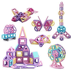 ASOK Magnetic Blocks Magnetic Tiles 133pcs 3D Castle Educational Learning and Development Toys for 3 4 5 6 7 8 9 Years Old Boys Girls Kids 133pcs