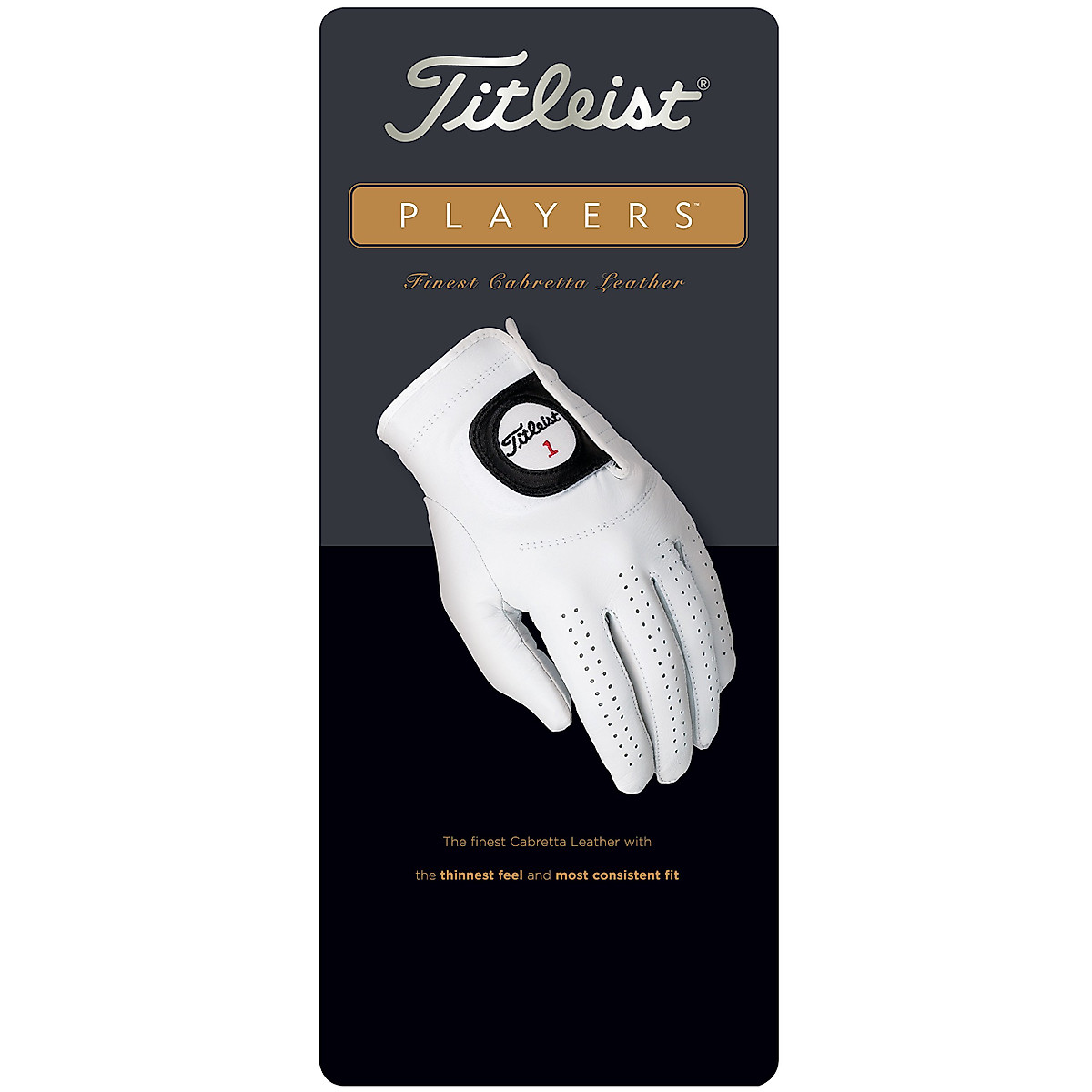 Titleist Players Mens LH Pearl, White(Medium - Large, Worn on Left Hand)