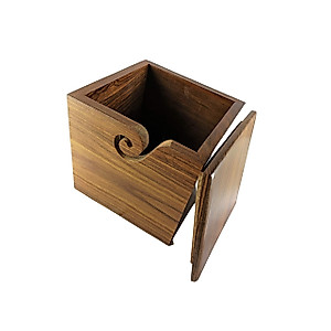 Indian Glance Wooden Yarn Storage Bowl with Carved Holes & Drills Knitting Crochet Accessories, Beautiful Gifts on All Occasions for Moms and Grandmothers (6X6x6 Inches)
