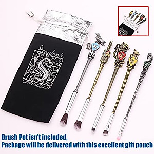 【2 Color Options】Metal Wand Gifts Makeup Brushes Set Wi-zard Wand Makeup Brushes Set Make Up Brushes for Women - Brushes Holder Pot Not Included