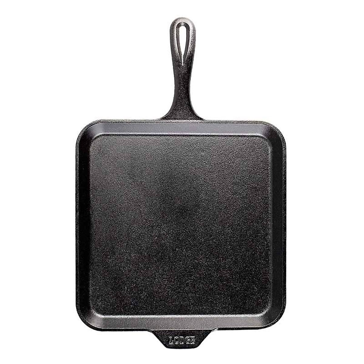 Lodge Cast Iron Square 11" Griddle & Silicone Hot Handle Holder - Red Heat Protecting Silicone Handle for Cast Iron Skillets with Keyhole Handle