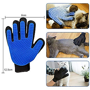 Pet Grooming Glove Brush Bathing Massage Gloves Efficient Pets Hair Remover Mitt Perfect for Dogs & Cats & Horses with Long & Short Fur Enhanced