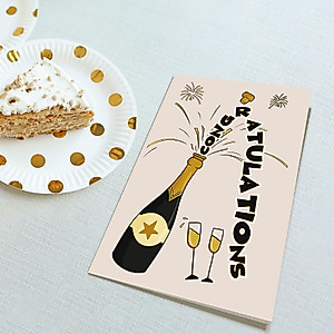 Obbyidk Champagne Wedding Congratulations Card, Funny Wedding Shower Card for Bride Groom, Congrats Engagement Card for Friends