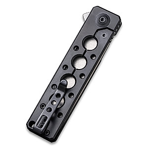 WeKnife Folding Knife Miscreant 3.0, CPM 20CV Blade Titanium Handle with Satin Finished Holes, Pocket EDC Outdoor Knives for Men Dad Husband Boyfriend(Black)