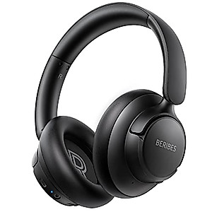 BERIBES Hybrid Active Noise Cancelling Headphones with Transparent Modes, 65H Playtime Wireless Over-Ear Bluetooth Headphones with Mic Deep Bass,Multi-Connection,Soft-Earpads for Music,Call (Black)