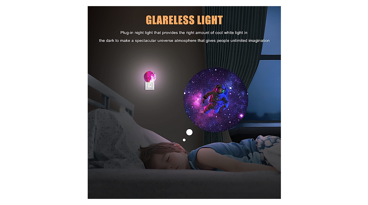 3D Moon LED Night Light for Kids | Realistic Plug-in Decor