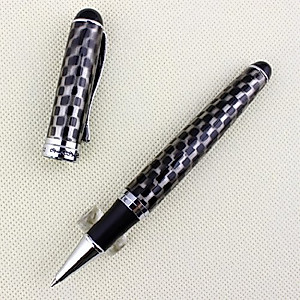 Gullor Advanced Executive Rollerball Pen Jinhao 750 Black & Silver Square Pattern Pen