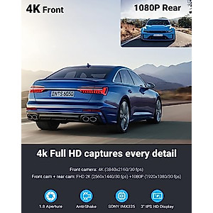 Dash Cam Front 1080P FHD Dash Camera for Cars with 2" Screen Dashboard Cam 170°Wide Angle WDR Parking Mode Accident Lock Night Version G-Sensor Loop Recording 24H Parking Monitoring Support 128GB Max
