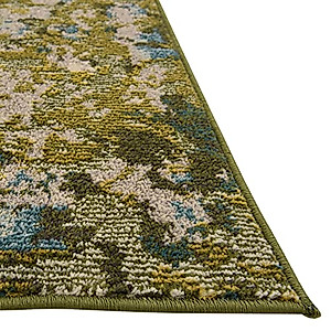 Unique Loom Jardin Collection Colorful, Vibrant, Abstract, Modern Area Rug, 5 x 8 ft, Green/Olive