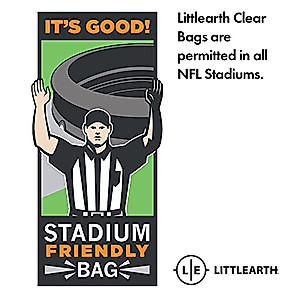 Littlearth womens NCAA Georgia Bulldogs Clear Envelope Purse with Black Fashion Strap, Clear, 10" x 6.5" x 0.5", (101312-UGA-STRAP)