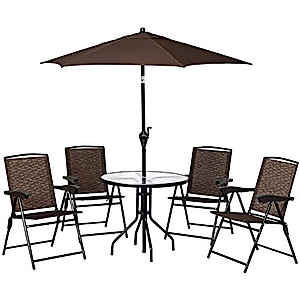 Giantex 2 Pack Patio Folding Chairs, Adjustable Sling Back Chairs with Armrest, Patio Dining Chairs Portable for Lawn Camping Garden Pool Beach Deck, Outdoor Chairs Set of 2