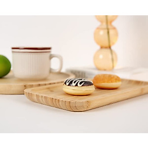 Bamboo Vanity Tray, Bathroom Counter Tray, Toilet Tank Tray, Bathroom Tray for Organizing and Home Decor, 9.8 x 5.5 x 0.8 inch