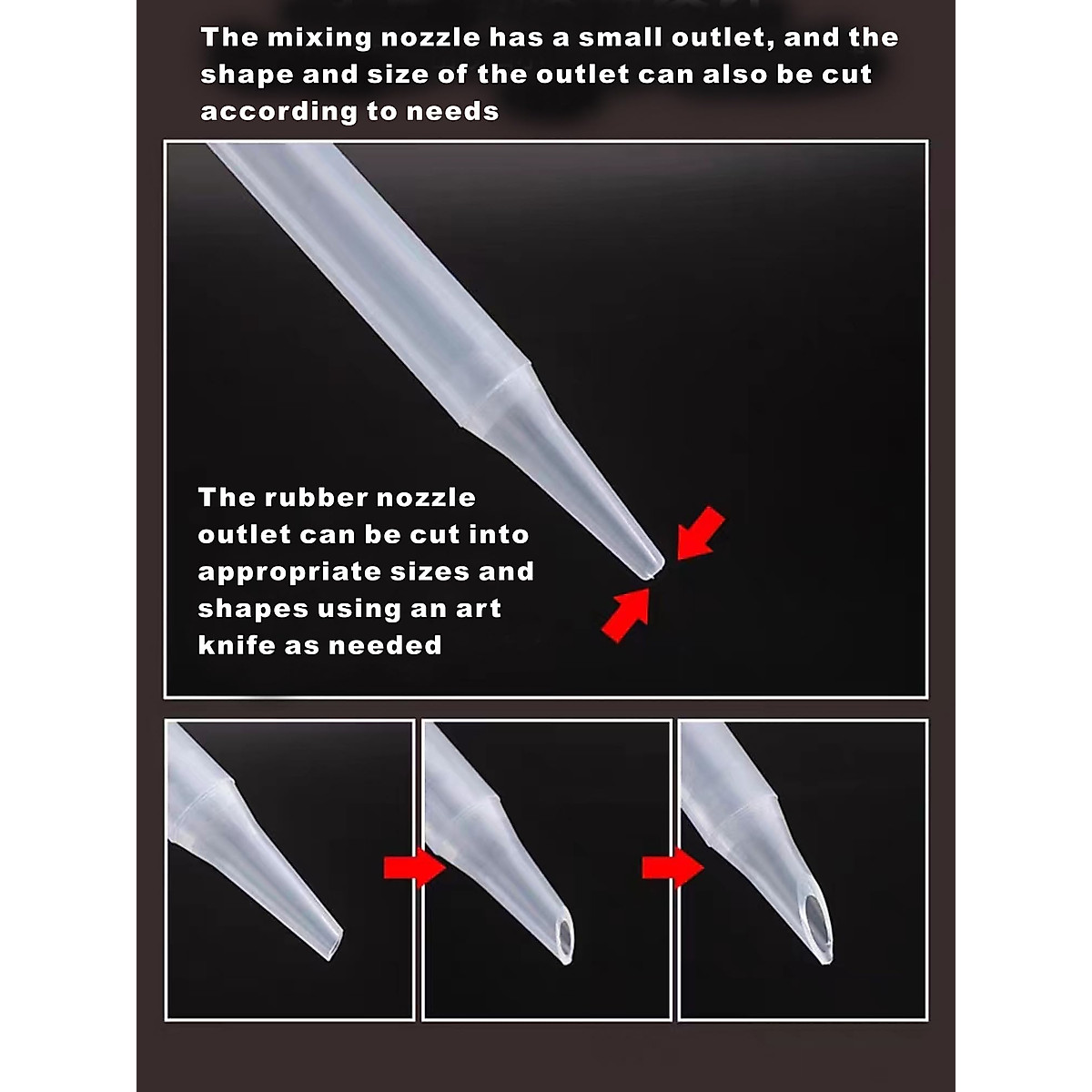 ANZHUO Dual Barrel Mixing Nozzle, 20 Double epoxy Spray Gun nozzles, Suitable for 200ml and 400ml Manual Ink cartridges （20 Pieces）