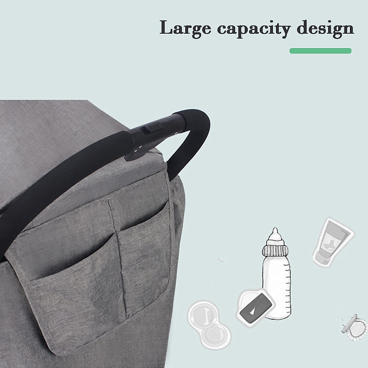 Universal Rain Cover for Baby Stroller Waterproof Windproof Rainy Weather Guard Air Holes Wind Dust Protection Breathable Shield Elastic Band Transparent Accessories with Storage Pocket