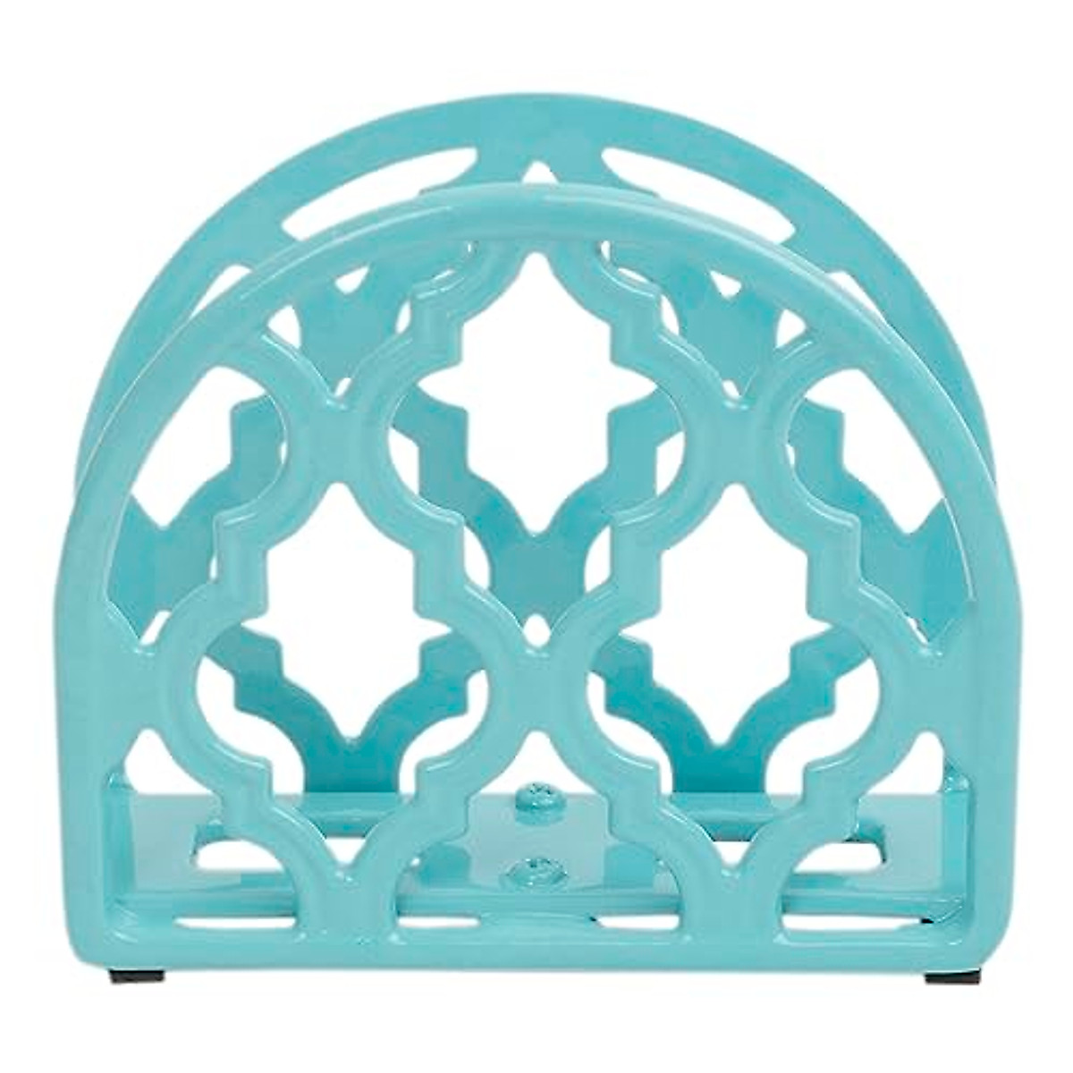 Lattice Collection Cast Iron Napkin Holder, By Home Basics (Turquoise) / Napkin Holders For Kitchen, Table Napkin Holder With Non-Skid Feet