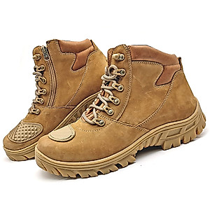 Zalupe Hiking Boots for Men's and Women's Desert Sand Military Genuine Leather Rider Army