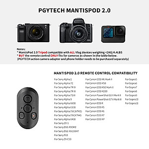 PGYTECH MANTISPOD 2.0 Bluetooth Mini Camera Vlogging Tripod Small Travel Flexible DSLR Pocket Stand Video Vlog Desktop Shooting Selfie Mount with Remote Control