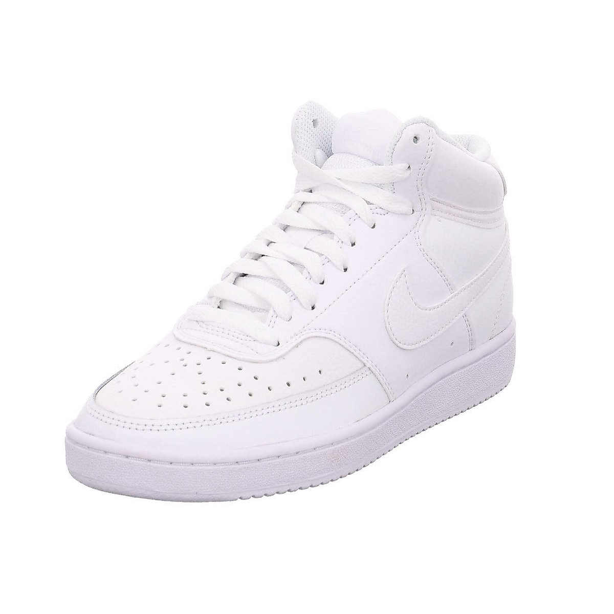 Nike Women's Court Vision Mid Sneaker, White/White-White, 9 Regular US