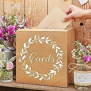 KALEFO Kraft Card Box Wedding Favors Post Box Cardboard Wedding Party Decor Table Centerpiece