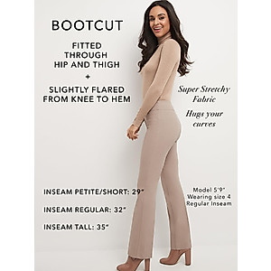 Rekucci Womens Ease into Comfort Bootcut Pant (16, Black)