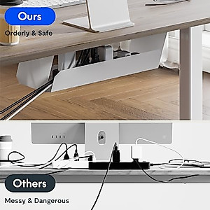 FLEXISPOT Standing Desk Quick Assembly Electric Adjustable with 48 x 24 Inches Whole-Piece Desktop Ergonomic Memory Controller Stand Up Desk(White Frame + 48" Grey Wood Grain)