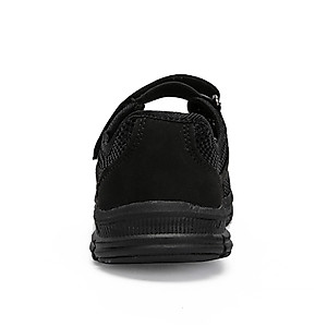 YIBLBOX Womens Walking Shoes Non Slip Work Shoes Adjustable Mary Jane Shoes Mesh Casual Sneakers Black