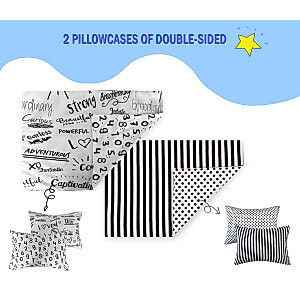 fuman 100% Cotton Toddler Pillowcases,2 Pack Soft and Breathable Travel Pillow Cases, 13"x 18",14"x 19"for Kids Bedding Great Shower Gift