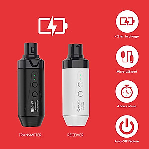 KLIQ Airlink 5.8 GHz Rechargeable Wireless Microphone Transmitter/Receiver Set (5.8G Wireless)