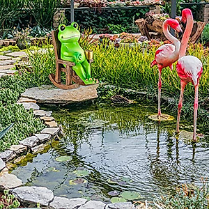 ZJ Whoest Garden Gnomes Statue Funny Gnome Garden Statue Garden Art Outdoor for Garden Decor, Outdoor Statue for Patio, Lawn, Yard Decoration, Housewarming Garden Gift- Frog