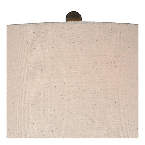 Franklin Iron Works Annie Modern Industrial Table Lamps 28" Tall Set of 2 with Dimmers Bronze Iron Cream Tapered Drum Shade for Bedroom Living Room House Home Bedside Nightstand Office Entryway