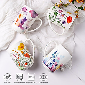 AmorArc Porcelain Tea Mug with Infuser and Lids, 18 Oz Tea Cup Strainer with Tea Bag Holder for Loose Leaf Tea, Tea Steeping Coffee Mug for House-warming Wedding Birthday Gift