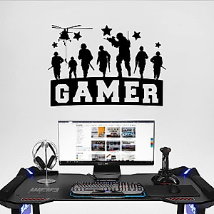 ORIGACH Gamer Wall Decal Stickers Vinyl Gamer Stickers Gamer Room Decor Wall Sticker for Boys Gamer Bedroom Playroom Decorations