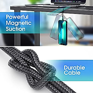 Magnetic Charging Cable, 540° Rotating Magnetic Phone Charger [6-Pack, 3ft/3ft/3ft/6ft/6ft/10ft] 3 in 1 Magnetic Charger Cable Nylon Braided Magnetic USB Cable for iPhone/Micro USB/Type C Device