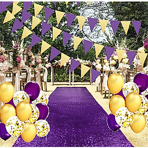 Purple Gold Graduation Party Supplies NYU Purple Gold Graduation Party Decorations 2023/Graduation Backdrop Purple Gold Grad Balloons/Photography Background for Class of 2023 Graduation