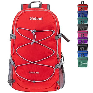 Goloni Hiking Backpack Bag,40L Ultra Lightweight Packable Backpack,Water Resistant Foldable Backpack for Travel Camping Outdoor