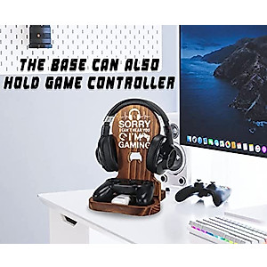 Gamer Gifts for Teenage Boys, Gaming Headphone Stand for Men, Gaming Room Decor Wooden Headset Holder, Son Boyfriend Husband Game Lover Gifts -Sorry I Can't Hear You I'm Gaming