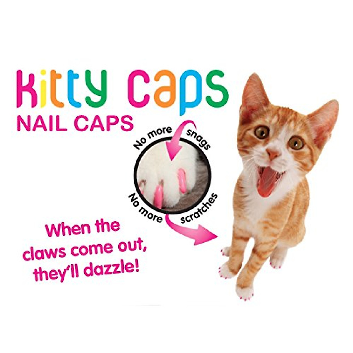 Kitty Caps Nail Caps for Cats | Safe, Stylish & Humane Alternative to Declawing | Stops Snags and Scratches, Medium (9-13 lbs), Black with Gray Tips & Baby Blue