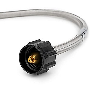 Stanbroil Vertical Two Stage Propane Regulator - 20" RV Propane Pigtail Stainless Steel Braided Hose Type 1 Connection with 1/4" Male NPT