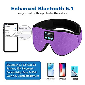FREGENBO Sleep Mask Sleep Headphones, 20-27 Adjustable Music 3D Eye Mask, Wireless Sleeping Headphones for Side Sleepers, Tech Cool Gadgets for Women Man, for Insomnia