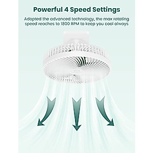 8.5 Inch Wall Mount Fan with A Remote Control and Timer, Small Portable Oscillation Socket Fan for RV, AC/DC(12V), 4 Speeds Garage Mounted Fans, Quiet Bedroom Fan for Kitchen, Bathroom,5.9 ft cord