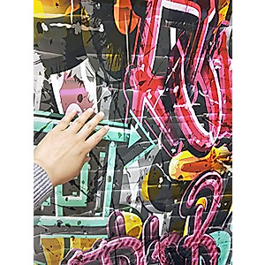 5x6.5ft Graffiti Backdrop 90s Hip Hop Letters Photo Colorful Brick Wall Mural Art Decoration Letterings Photography Background Studio Props KP-129